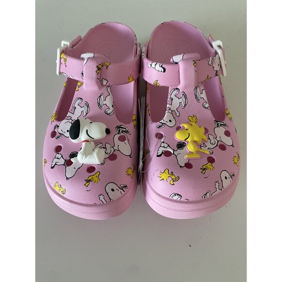 CROCS | Shoes | Crocs Peanuts Snoopy Woodstock Mary Jane Clog Pink ...